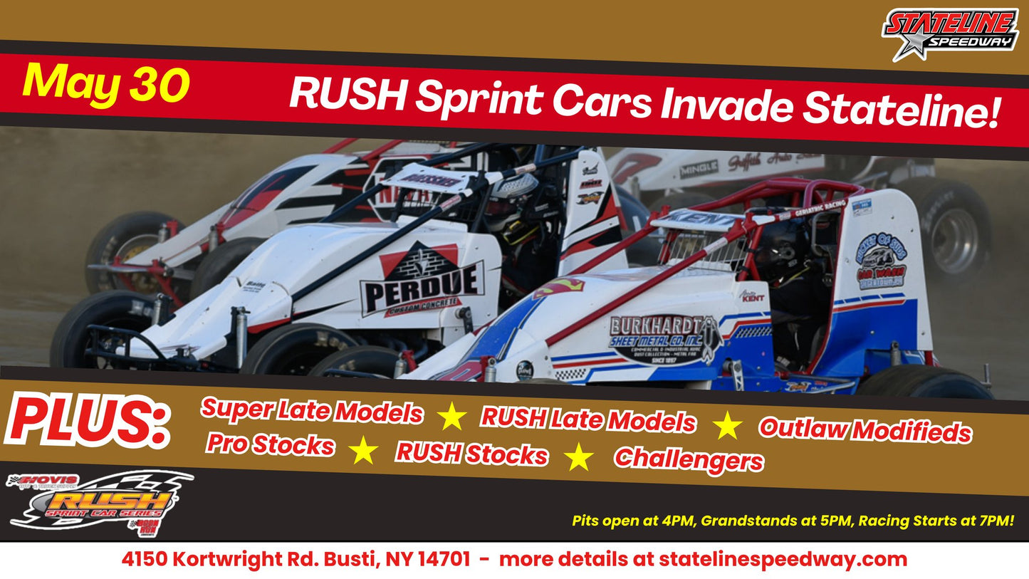RUSH Sprint Car Series Invasion + 6 Divisions of Racing – Stateline ...