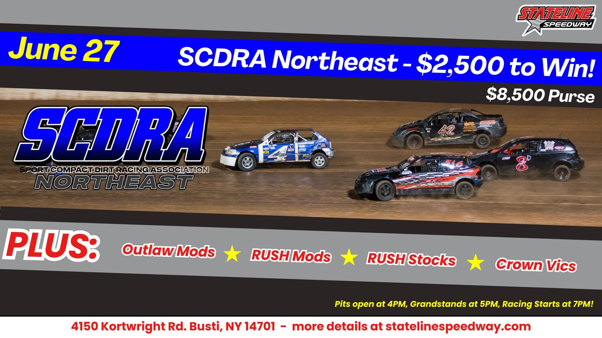 SCDRA Touring Series $2,500 to Win – Stateline Speedway
